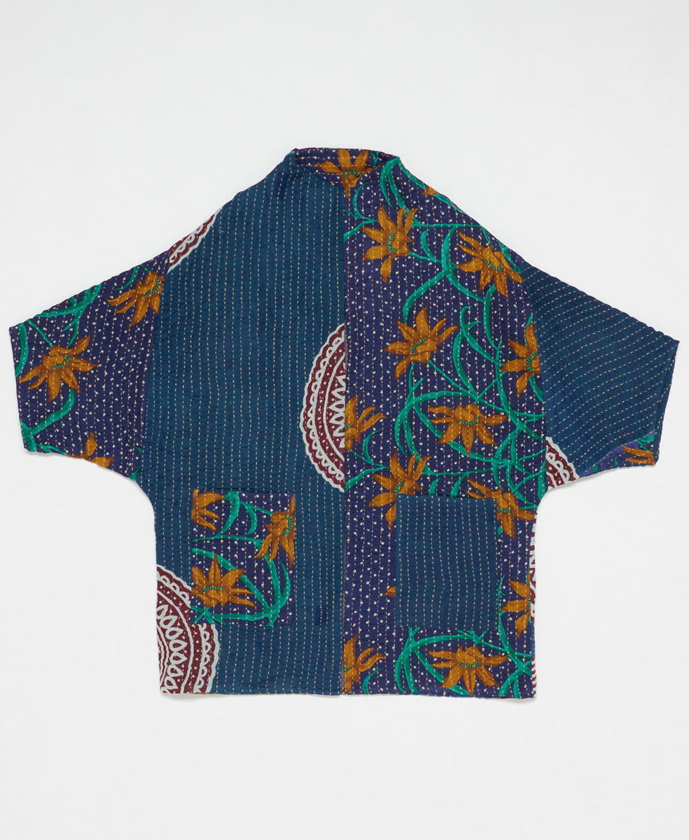 Kantha Cocoon Quilted Jacket: No. 240513 | M – Anchal Project