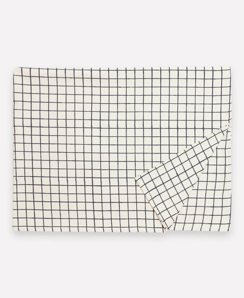 Grid Block Print Tablecloth | 100% Organic Cotton – Anchal Project