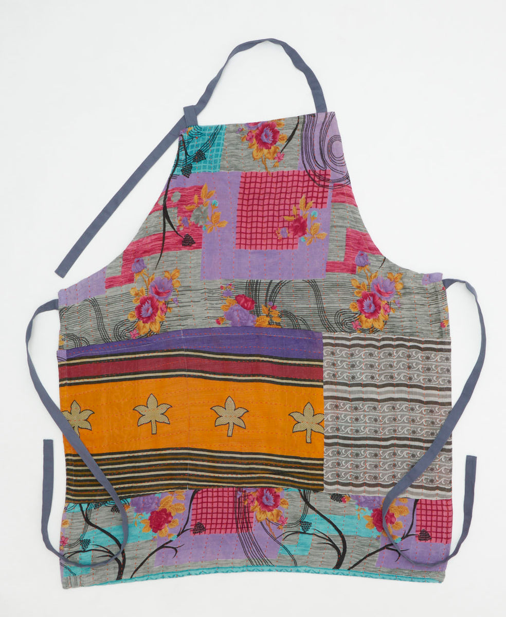 Kantha Bib Apron - No. 250615 | Adjustable Aprons – Anchal Project