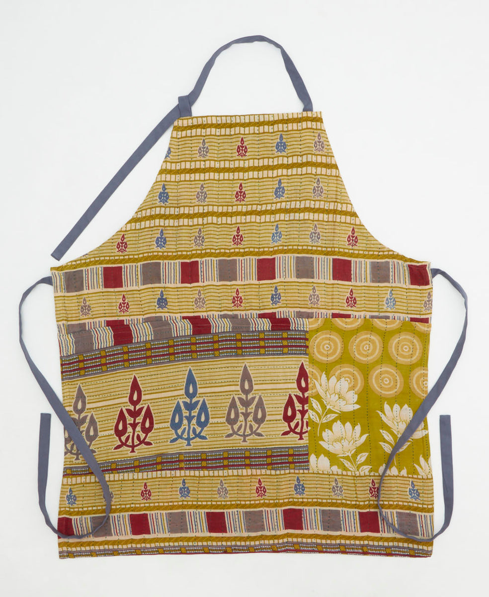Kantha Bib Apron - No. 250618 | Adjustable Aprons – Anchal Project