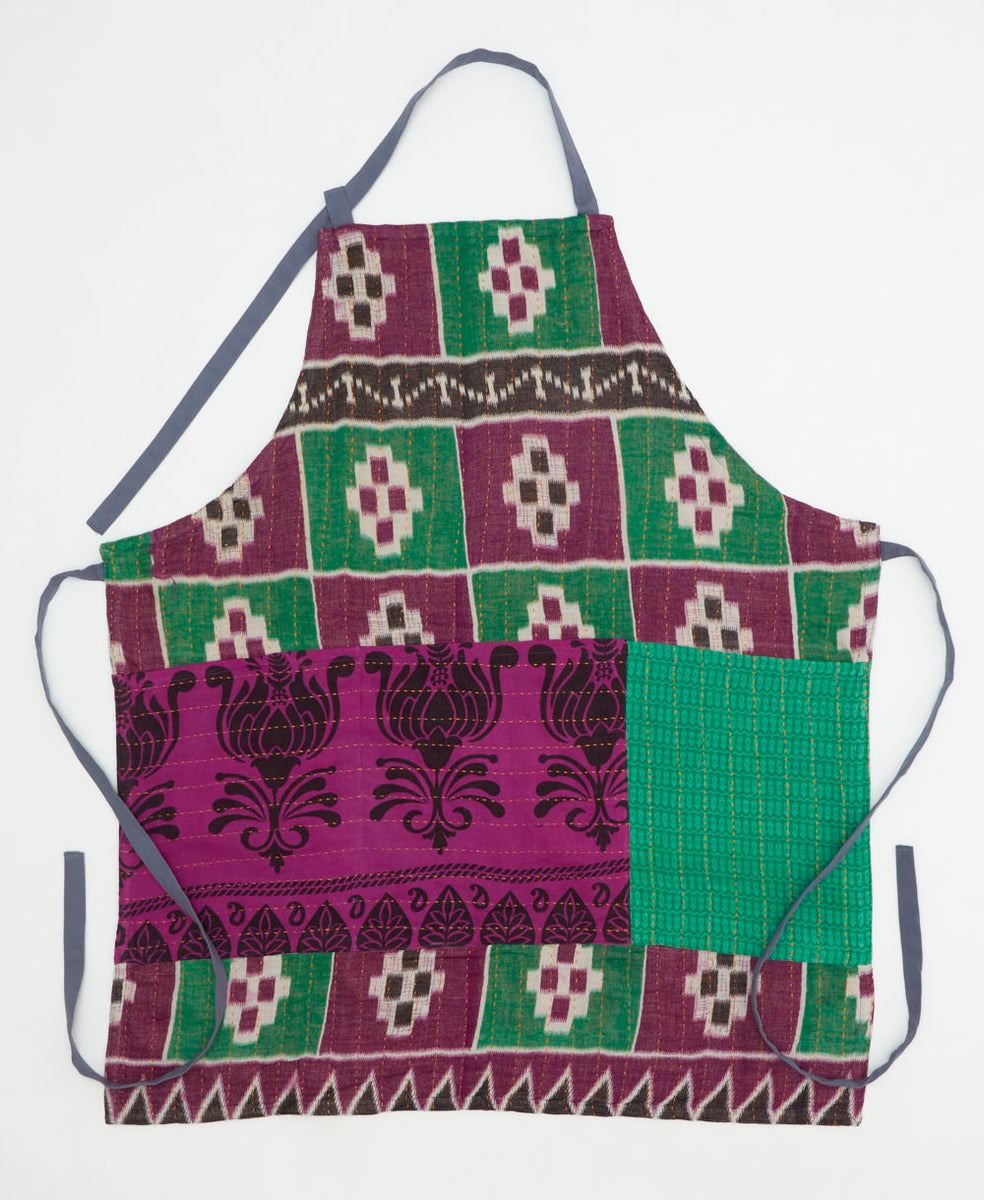 Kantha Bib Apron - No. 250619 | Adjustable Aprons – Anchal Project