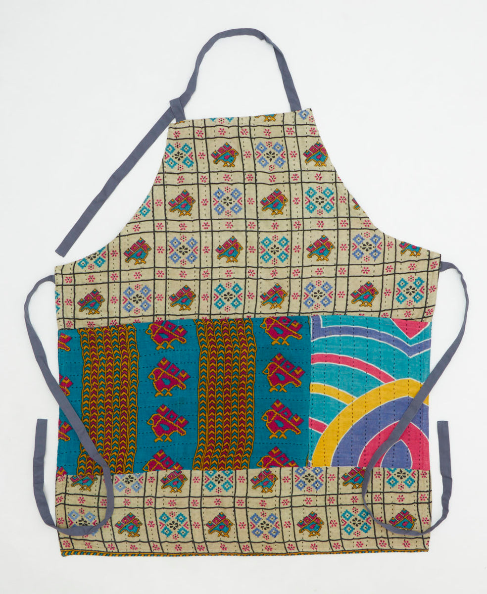 Kantha Bib Apron - No. 250625 | Adjustable Aprons – Anchal Project