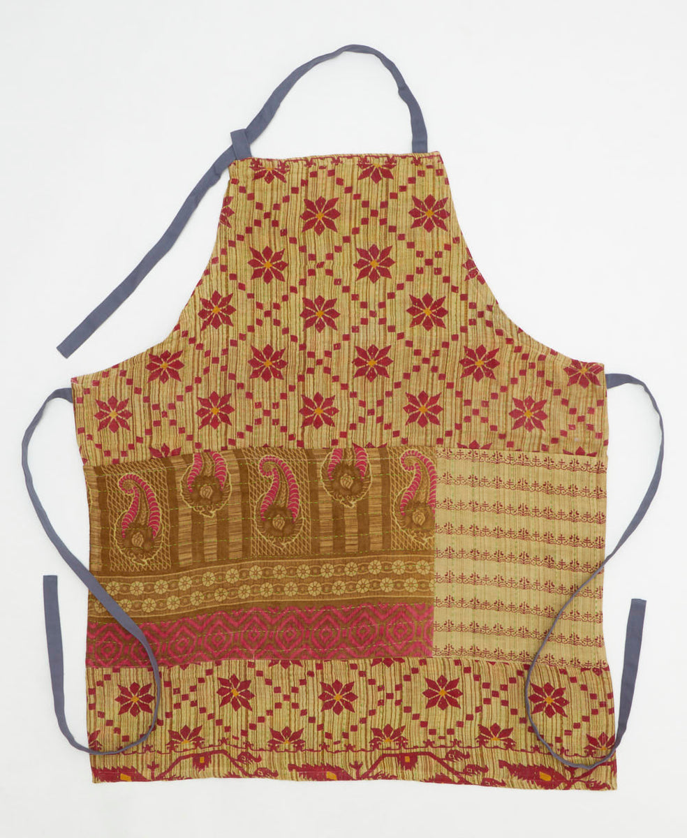 Kantha Bib Apron - No. 250701 | Adjustable Aprons – Anchal Project