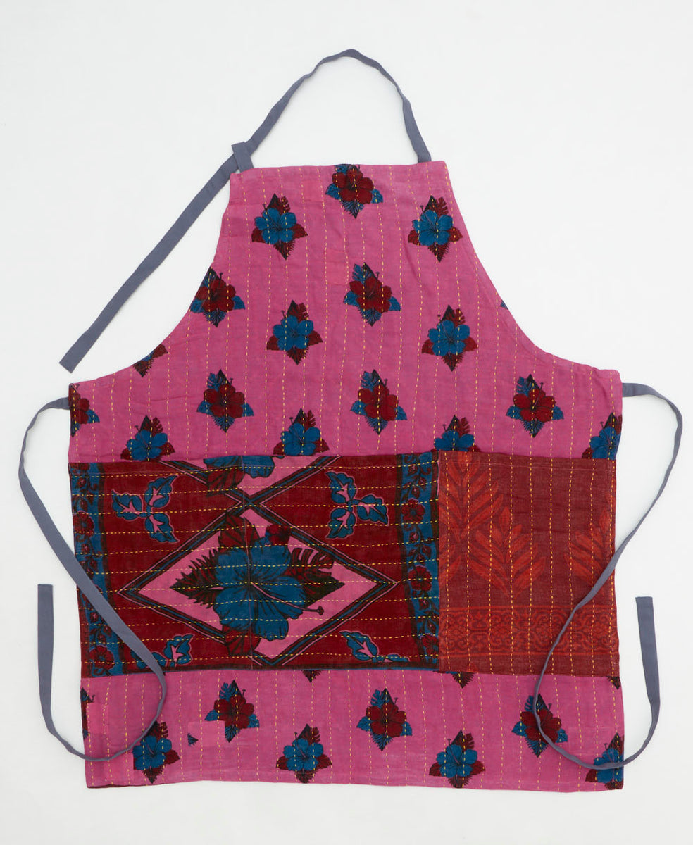 Kantha Bib Apron - No. 250703 | Adjustable Aprons – Anchal Project