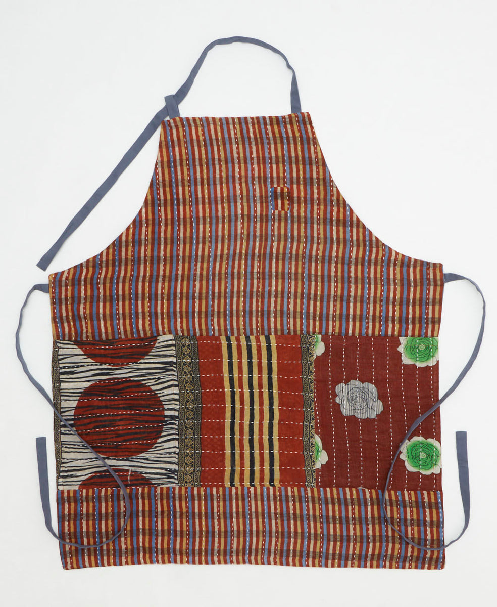 Kantha Bib Apron - No. 250705 | Adjustable Aprons – Anchal Project