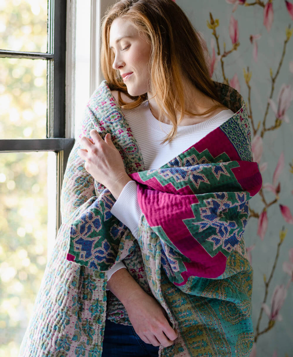 Kantha Quilts - Fair Trade Quilted Throws | Anchal Project